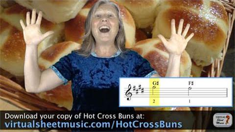 How to Play "Hot Cross Buns" - Children's lessons & play-along videos ...